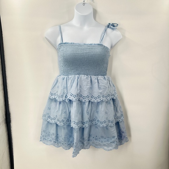 American Eagle Outfitters | Dresses | Fairycore Light Blue Smocked ...